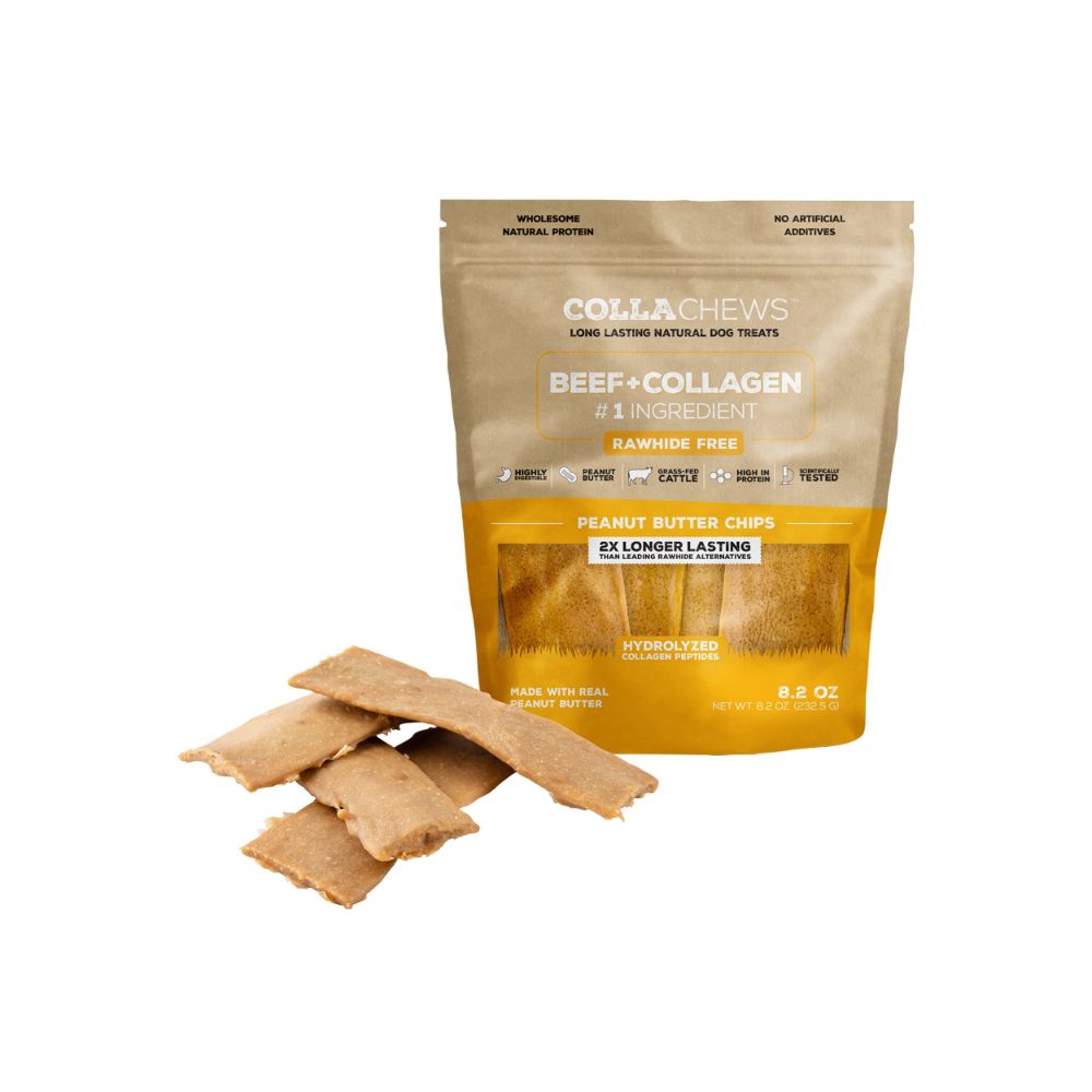 Collachews 5" Collagen Chips Peanut Flavor 11 oz bag – 5 Bells Natural Dog