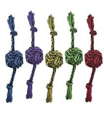 Multipet Nuts for Knots Rope Tug 2 Knot w/ Ball 13" – 5 Bells Natural Dog